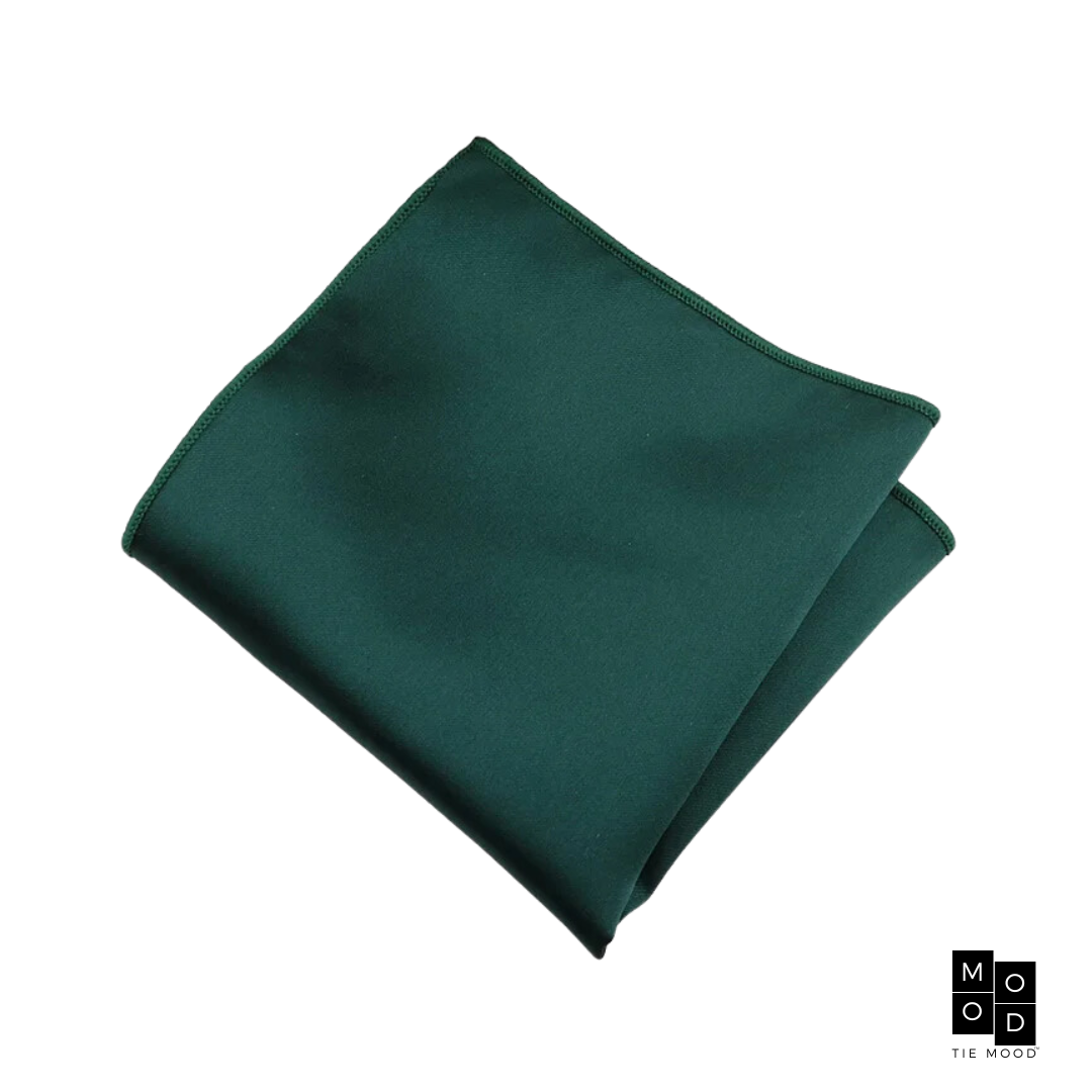 Juniper Dark Green Satin Pocket Square Tie Mood