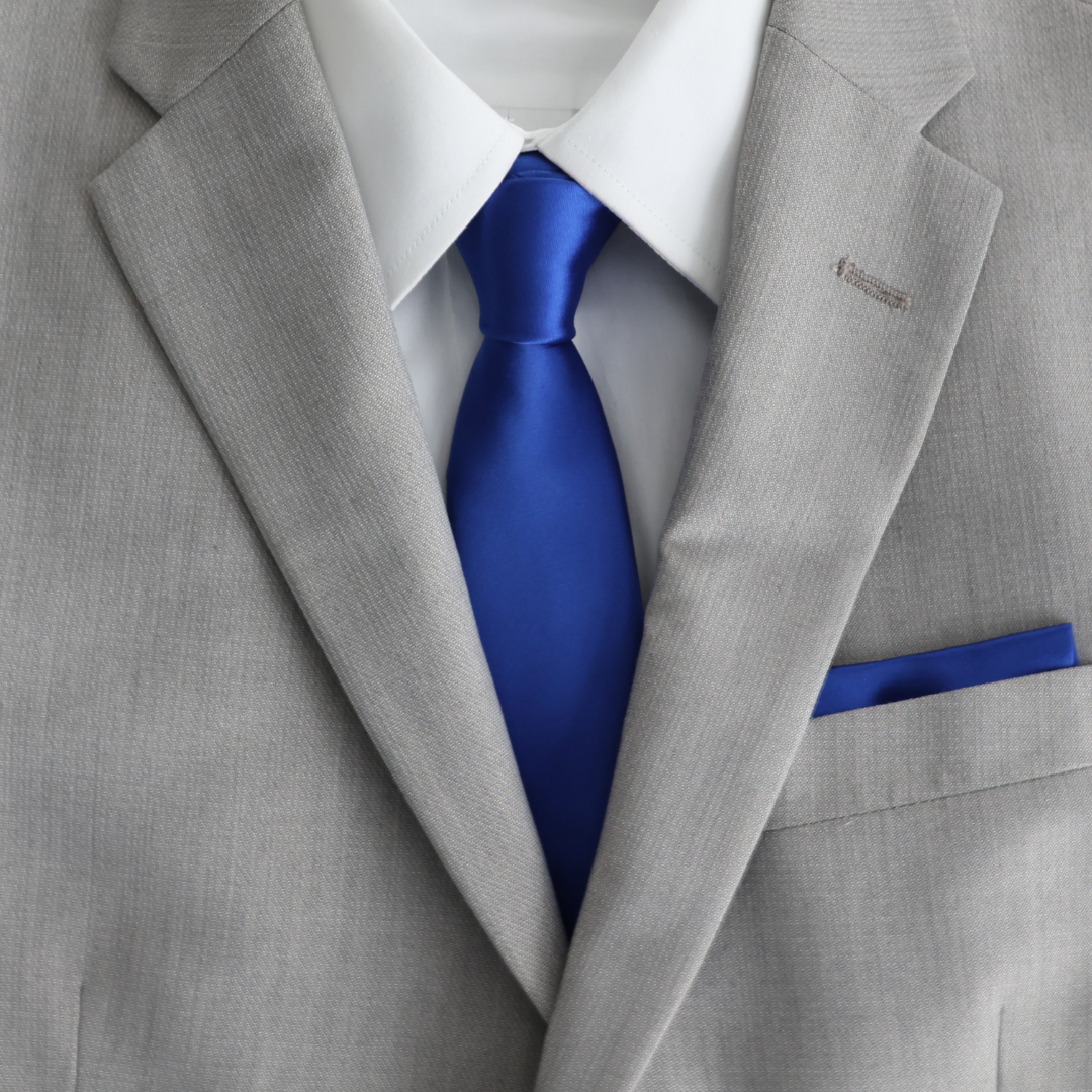 Royal Blue Satin Skinny Necktie – Tie Mood