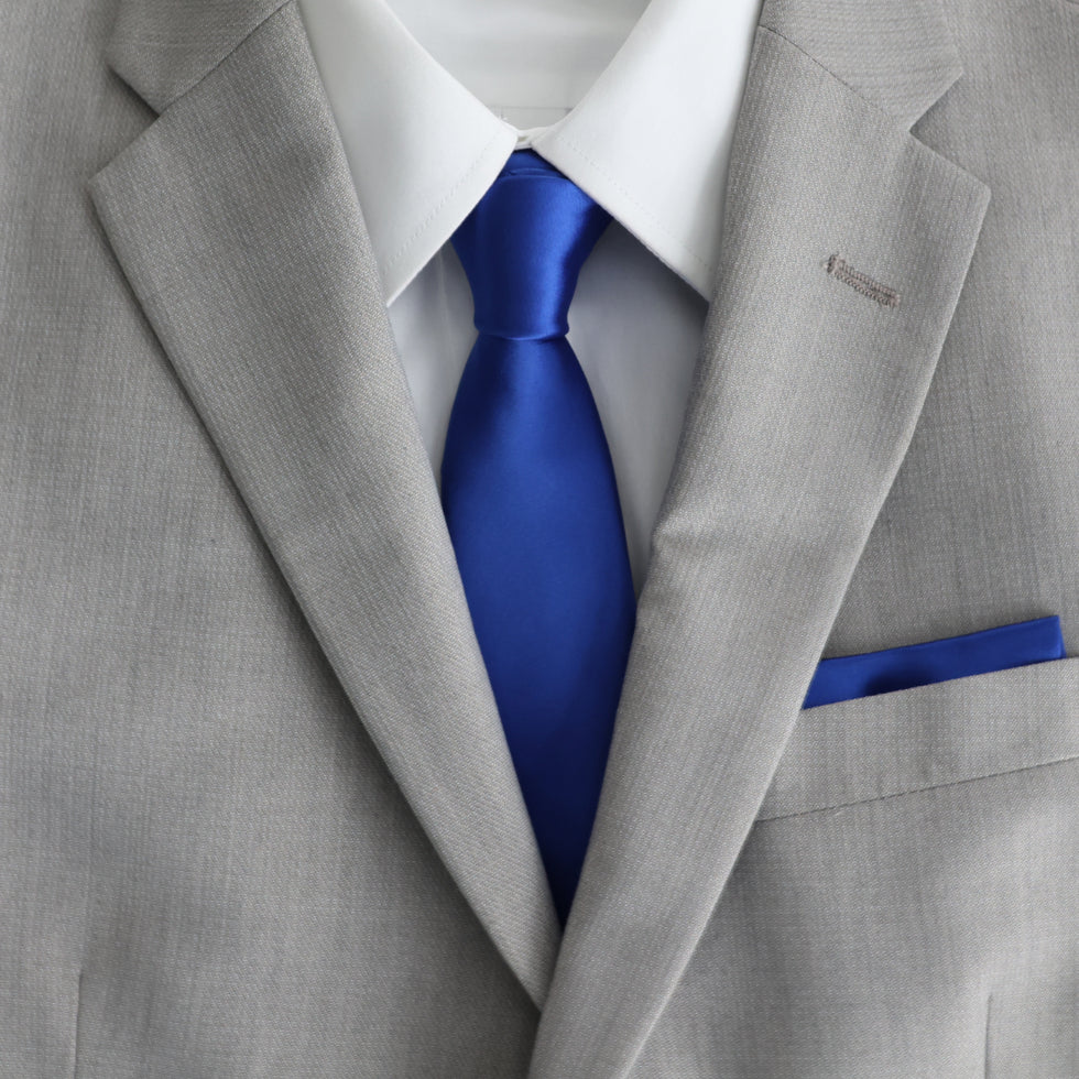 Royal Blue Satin Skinny Necktie – Tie Mood
